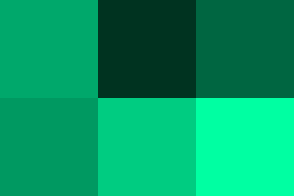 #00a86bの配色パターン 色の組み合わせ- 原色大辞典