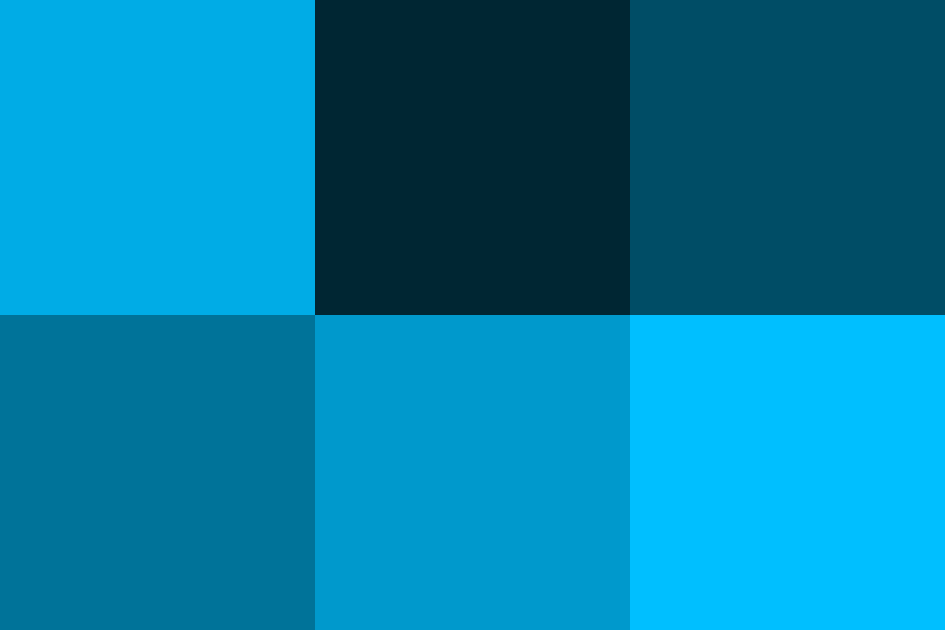 #00ace6の配色パターン 色の組み合わせ- 原色大辞典