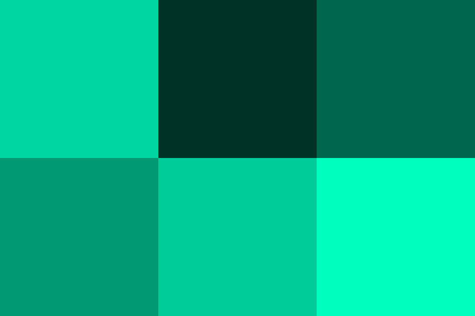 #00d6a1の配色パターン 色の組み合わせ- 原色大辞典